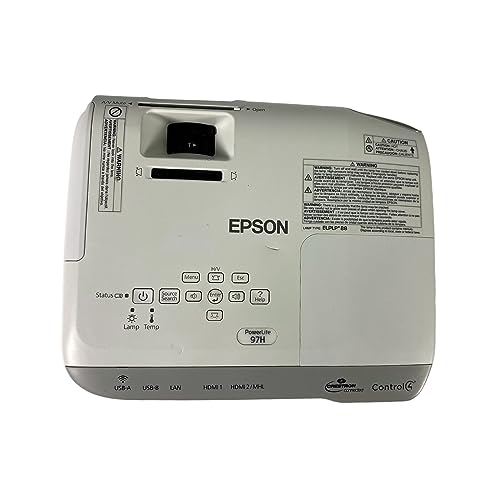 Epson PowerLite 97H Tri-LCD Projector 2700 ANSI HD 1080i 2HDMI, Bundle: Remote Control, Power Cable, HDMI Cable