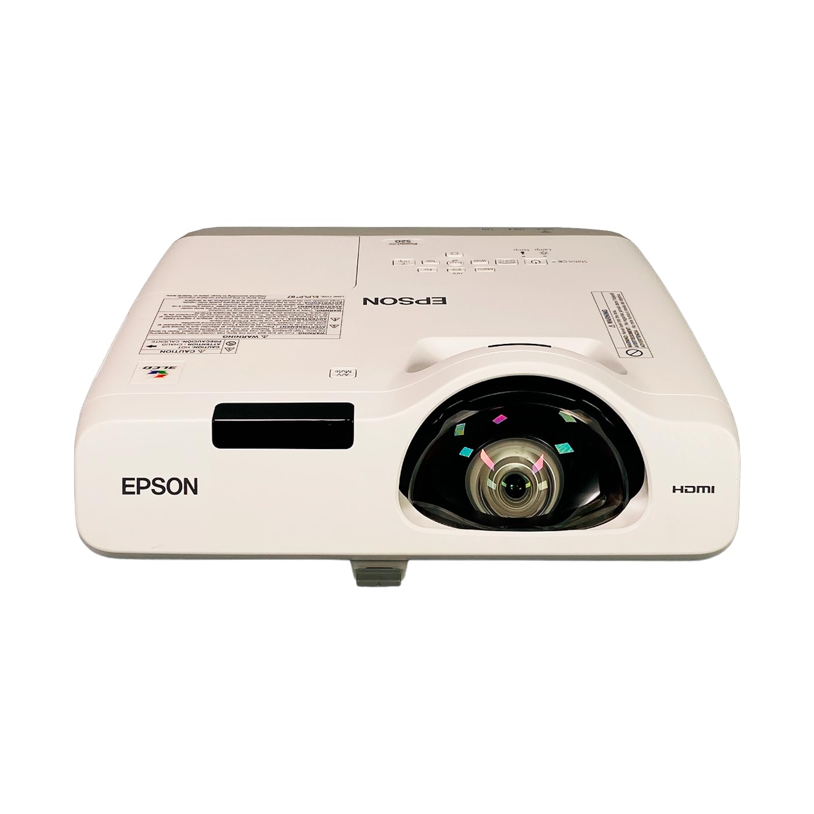 Epson PowerLite 520 3LCD Projector Short-Throw 2700 ANSI H674A HDMI, Bundle: Remote Control, Power Cable, HDMI Cable