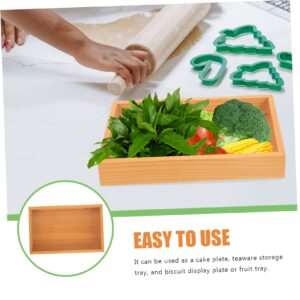 ABOOFAN Wooden Storage Tray Rectangular Breakfast Tray Silverware Organizer for Organizer Drawer Insert Kitchen Drawer Organizer for Large Utensils Utensil Drawer Dish Rectangle