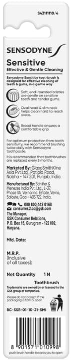 Sensodyne Sensitive Toothbrush, Soft (Color May Vary) - Pack of 6