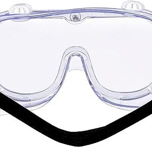 KeeboMed Chemical Splash/Impact Safety Goggle, Soft, Adjustable 1 -Pack. Anti-Fog Protection, Clear Lens, Wide-Vision, Adjustable Chemical Splash Eye Protection Soft Lightweight Eyewear