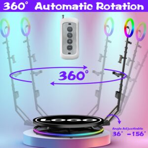 360 Photo Booth Machine for Parties with Ring Light Free Custom Logo Stand on Remote Control Automatic Slow Motion 360 Spin Photo Camera Booth