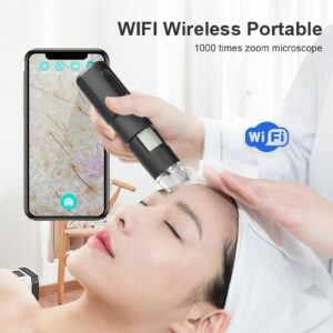 Wireless Digital Microscope 50X-1000X, WiFi Portable Handheld Mini USB Microscope Camera Magnifier for Phone & Computer, for Scalp Electronic Circuit Board