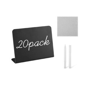 Mini Chalkboards Signs Table Signs L Shaped Wordpad Slate Board Food Signs Wedding Party Decor Erasable Small Blackboard Message Black Board, 10x7.5cm 12pcs