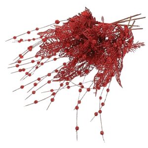 BESTOYARD 8pcs Decor Berries Artificial Floral Picks DIY Berry Adornment Artificial Berry Stem Fake Berry Christmas Tree Picks Artificial Berry Picks Christmas Picks Resin Branch Plug-in