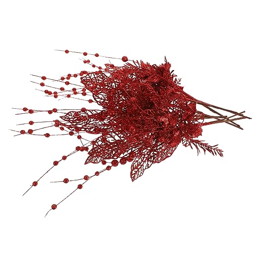 BESTOYARD 8pcs Decor Berries Artificial Floral Picks DIY Berry Adornment Artificial Berry Stem Fake Berry Christmas Tree Picks Artificial Berry Picks Christmas Picks Resin Branch Plug-in