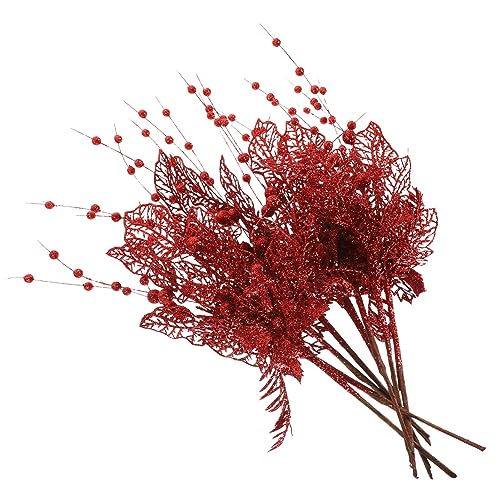 BESTOYARD 8pcs Decor Berries Artificial Floral Picks DIY Berry Adornment Artificial Berry Stem Fake Berry Christmas Tree Picks Artificial Berry Picks Christmas Picks Resin Branch Plug-in