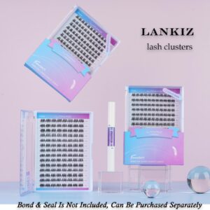 LANKIZ Lash Clusters Kit, Individual Lashes Kit, 120pcs Wispy Cluster Eyelashes Extension with Lash Bond & Seal and Lash Remover Kit