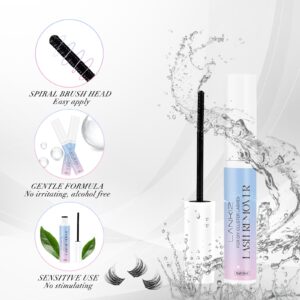 LANKIZ Lash Clusters Kit, Individual Lashes Kit, 120pcs Wispy Cluster Eyelashes Extension with Lash Bond & Seal and Lash Remover Kit