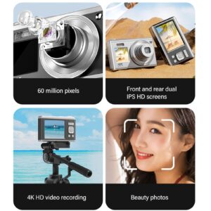 Digital Camera, 10X Optical Zoom 2.88in IPS Screen Vlogging Camera with Built in Fill Light, 750mAh Auto Focus Compact Portable Mini Cameras for Traveling Graduation Kids Teens