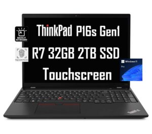 lenovo thinkpad p16s workstation business laptop (16" fhd+ touchscreen, amd ryzen 7 pro 6850u (beat i7-1185g7), 32gb ram, 2tb ssd), backlit, fingerprint, fhd webcam, 3-year wrt, wi-fi 6e, win 11 pro