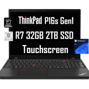 Lenovo ThinkPad P16s Workstation Business Laptop (16" FHD+ Touchscreen, AMD Ryzen 7 PRO 6850U (Beat i7-1185G7), 32GB RAM, 2TB SSD), Backlit, Fingerprint, FHD Webcam, 3-Year WRT, Wi-Fi 6E, Win 11 Pro