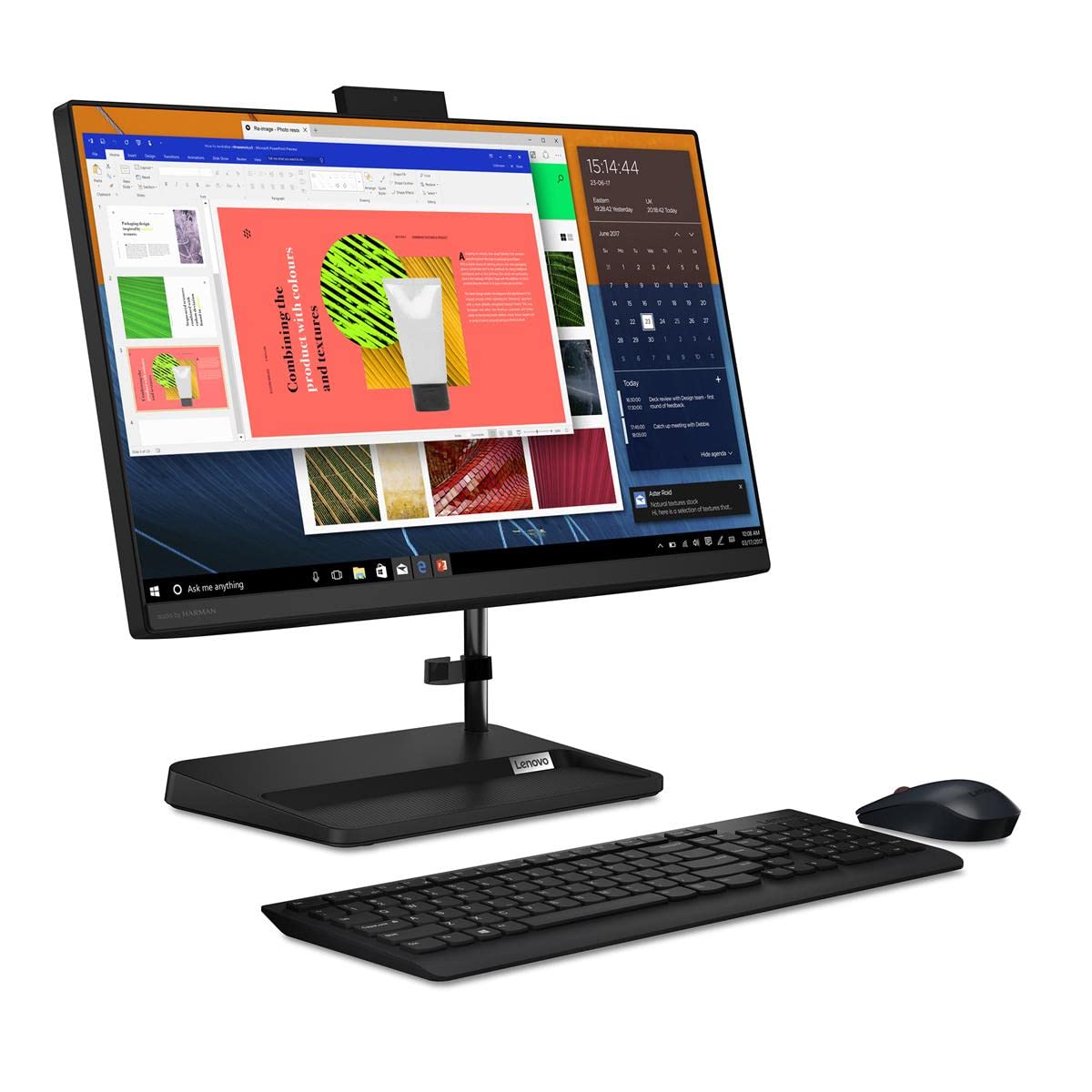 Lenovo IdeaCentre All-in-One Computer - Intel Pentium Gold 7505 Dual-core (2 Core) 2GHz - 8GB RAM DDR4 SDRAM - 256GB SSD + 1TB HDD - 21.5" Full HD 1920 x 1080 No Display - Desktop - Black