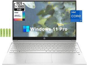 hp pavilion 15 15.6" full hd business laptop[windows 11 pro], 10-core 13th gen intel i7-1355u (up to 5.0 ghz), 32gb ram, 1tb pcie ssd, intel iris xe graphics, numeric pad, wi-fi 6, hdmi, w/battery