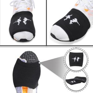 YAVOUN Socks for Dancing - 4 Pairs, Wearing Dance Socks on Shoes, Easy pivoting and Sliding on Sticky Indoor Dance Floors (Blak+white)