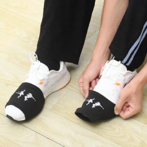 YAVOUN Socks for Dancing - 4 Pairs, Wearing Dance Socks on Shoes, Easy pivoting and Sliding on Sticky Indoor Dance Floors (Blak+white)