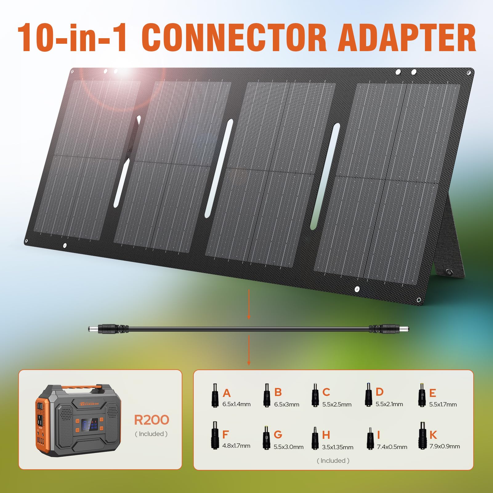 Portable Solar Generator, 300W Portable Power Station with Foldable 60W Solar Panel, 110V Pure Sine Wave, 280Wh Lithium Battery Pack with DC AC Outlet for Home Use, RV, Outdoor Camping Adventure