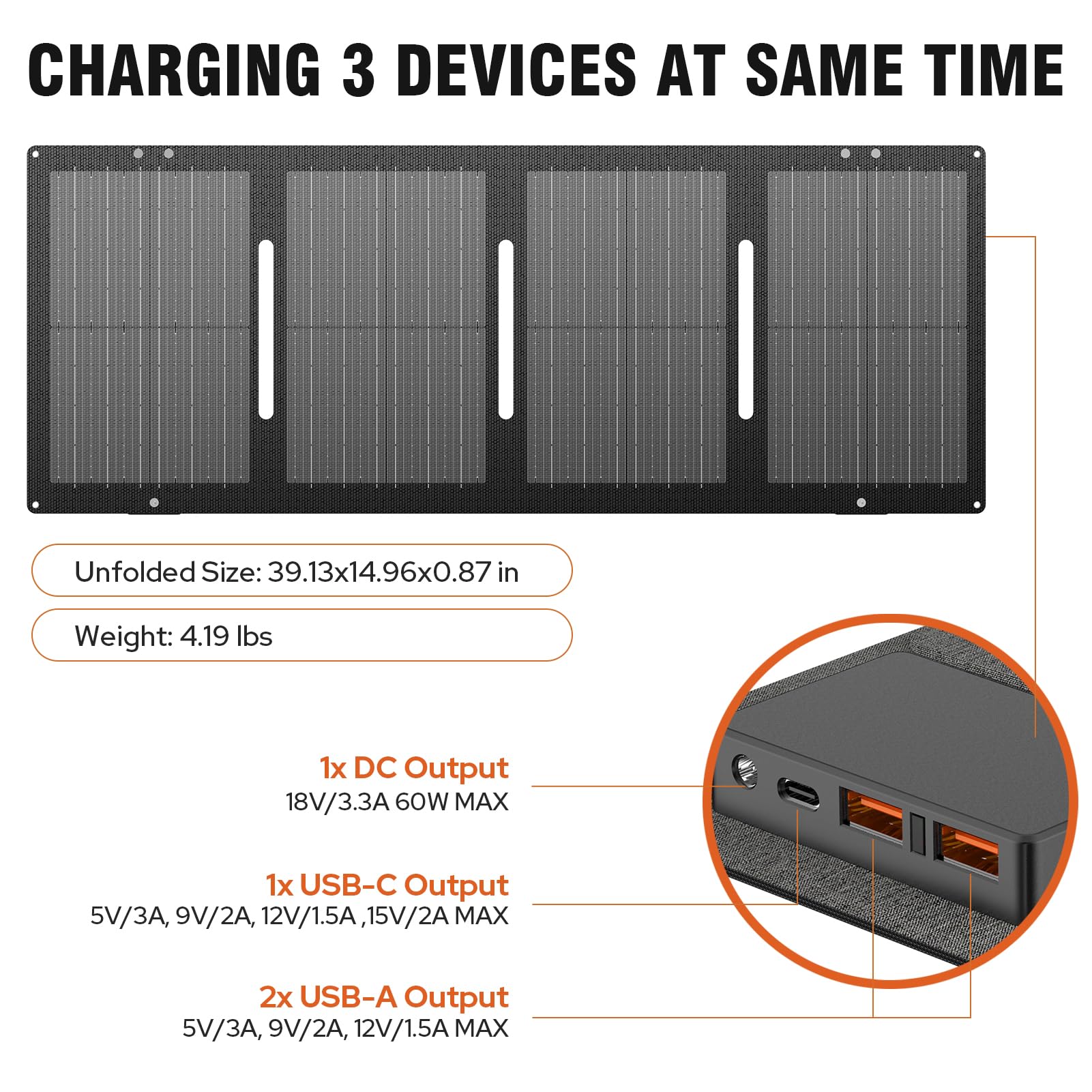 Portable Solar Generator, 300W Portable Power Station with Foldable 60W Solar Panel, 110V Pure Sine Wave, 280Wh Lithium Battery Pack with DC AC Outlet for Home Use, RV, Outdoor Camping Adventure