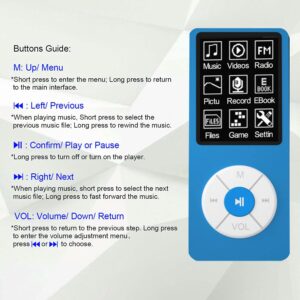 MP3 Player with 32GB TF Card,Built-in HD Speaker,Portable HiFi Music Player with Video/Voice Recorder/FM Radio/Photo Viewer/E-Book Player for Kids