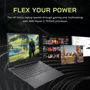 HP Victus 15 Gaming Laptop - 15.6" FHD IPS 144Hz Display, AMD Ryzen 5 7535HS Processor, 64GB DDR5 RAM, 2TB SSD, NVIDIA GeForce RTX 2050, Backlit Keyboard, HD Camera, Windows 11 Home