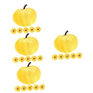 dechous 24 pcs fabric pumpkin ornament farmhouse pumpkin desktop pumpkin ornament halloween mini pumpkins decor for home fabric pumpkins for decorating foam dining table vegetable