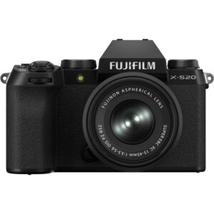 FUJIFILM X-S20 Mirrorless Camera with 15-45mm + Sigma 56mm f/1.4 DC DN Contemporary Lens + 128GB Extreme Pro Memory Card, Corel Editing Software, Tripod, Ideal Vlogging Video Camera Kit (15pc Bundle)