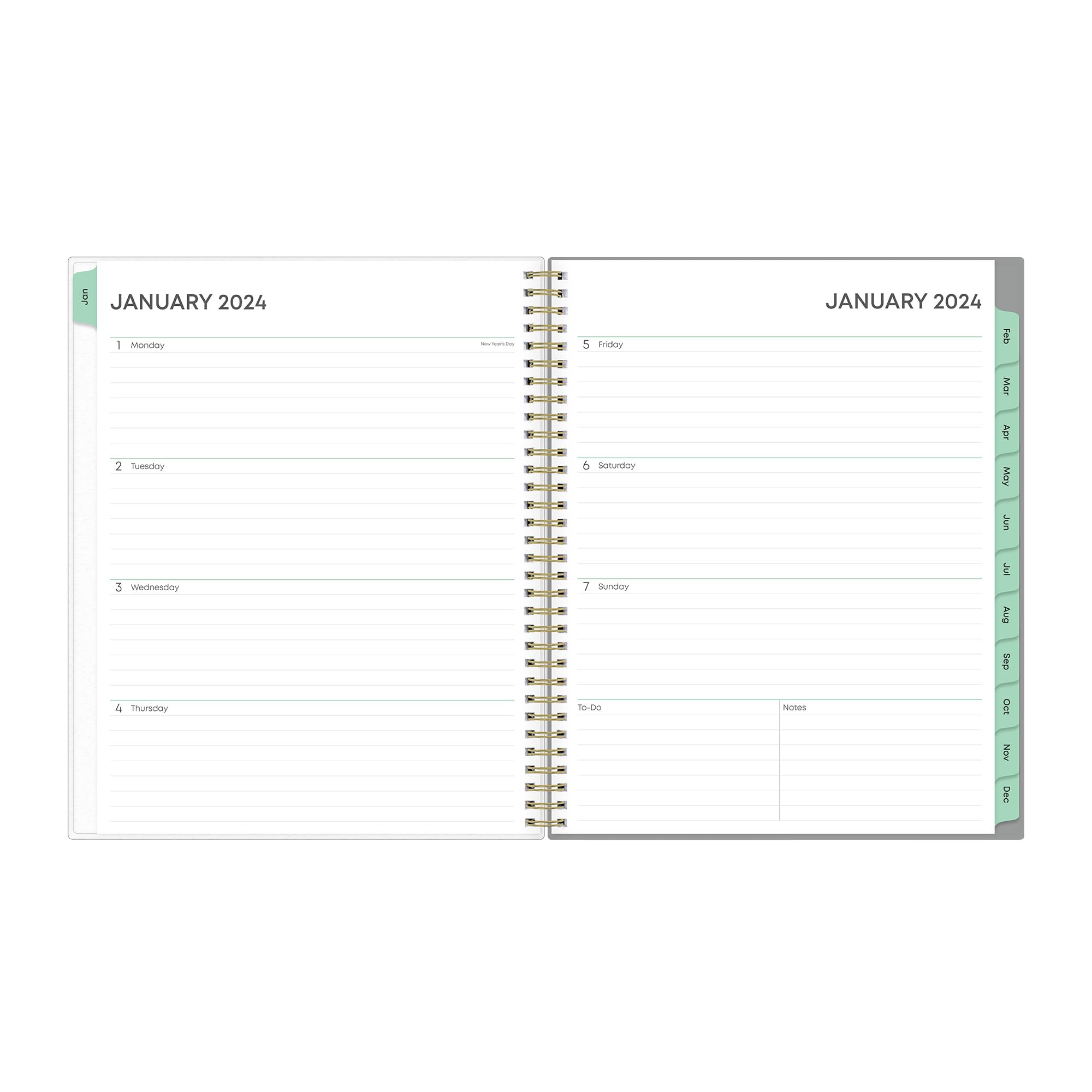 2024 Blue Sky™ Sophie Frosted Weekly/Monthly Planning Calendar, 8-1/2" x 11", Multicolor, January to December 2024, 1400