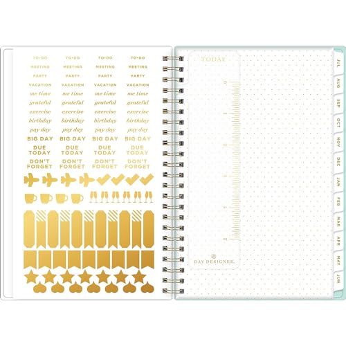 2023-2024 Blue Sky Day Designer Romance Mint 5-inch x 8-inch Academic Weekly & Monthly Planner, Multicolor (142526)