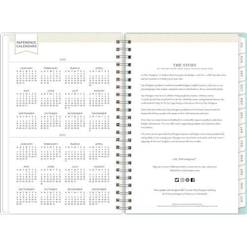 2023-2024 Blue Sky Day Designer Romance Mint 5-inch x 8-inch Academic Weekly & Monthly Planner, Multicolor (142526)