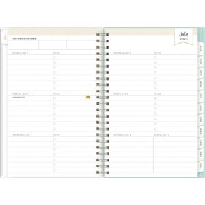 2023-2024 Blue Sky Day Designer Romance Mint 5-inch x 8-inch Academic Weekly & Monthly Planner, Multicolor (142526)