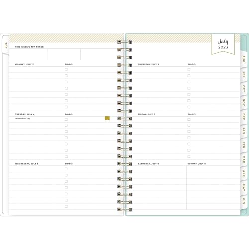 2023-2024 Blue Sky Day Designer Romance Mint 5-inch x 8-inch Academic Weekly & Monthly Planner, Multicolor (142526)