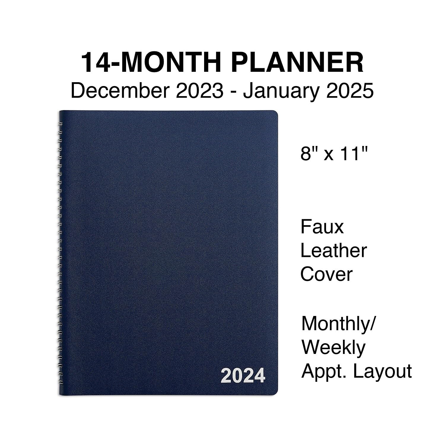 2024 Staples 8-inch x 11-inch Weekly & Monthly Appointment Book, Navy (TR58470-24)