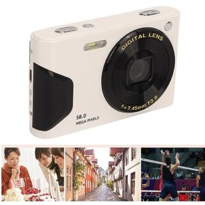 Digital Zoom Camera, Timing Photo Auto Focus Face Recognition 800mAh 4K HD Smart Camera 2.7in TFT Screen for for Picture Shooting (White)