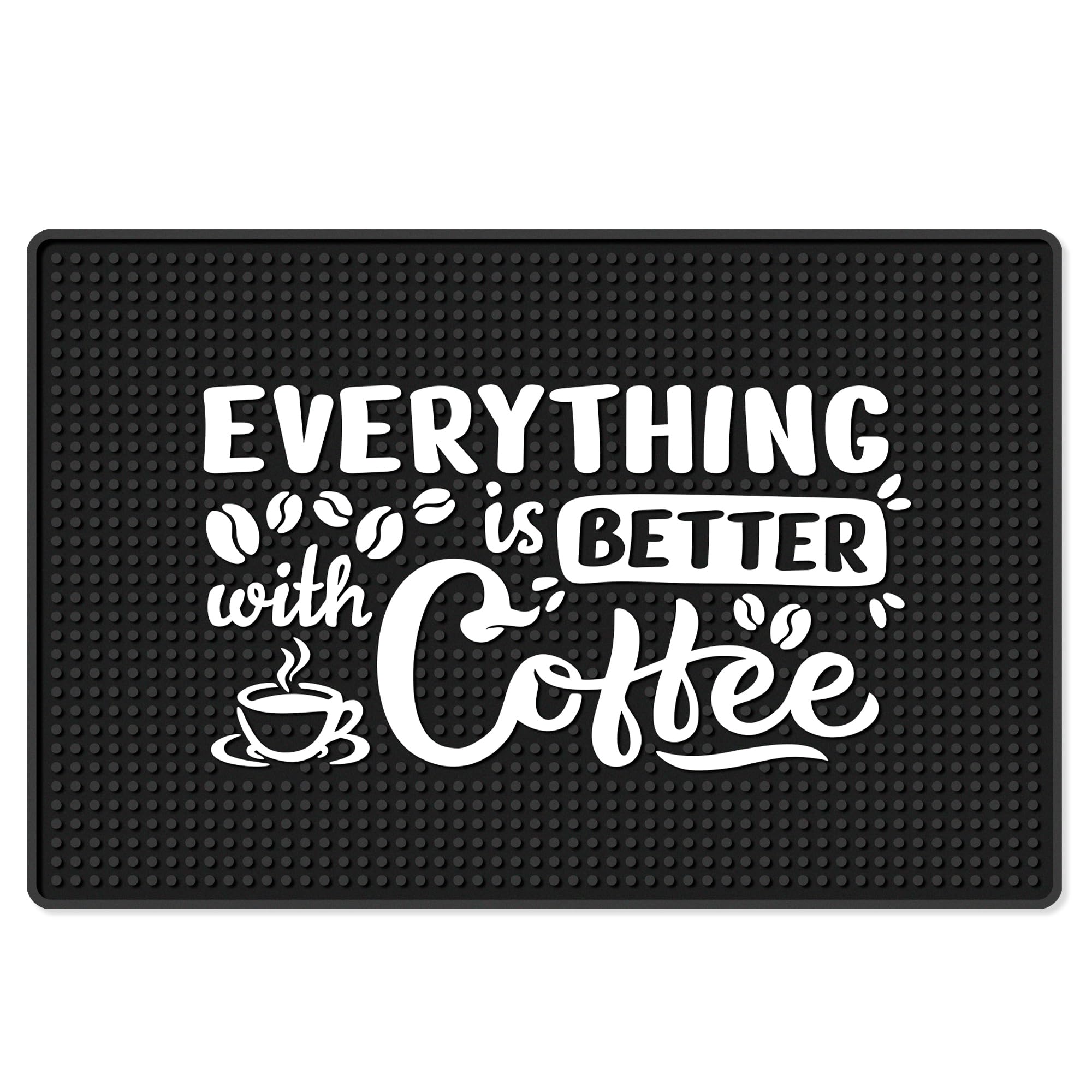 Coffee Bar Mat (18"x12") - Absorbent & Non-Slip Silicone - Perfect for Coffee Makers, Espresso Machines & Countertops - Stylish, Heavy-Duty & Easy-Clean Accessory for Shops, Restaurants & Hotels