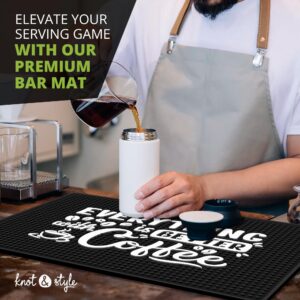 Coffee Bar Mat (18"x12") - Absorbent & Non-Slip Silicone - Perfect for Coffee Makers, Espresso Machines & Countertops - Stylish, Heavy-Duty & Easy-Clean Accessory for Shops, Restaurants & Hotels