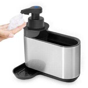 automatic hand soap dispenser touchless: rechargeable sensor pump for kitchen foaming soap dispenser with sink caddy kitchen orgnizer 8.5oz xmas gift