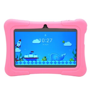 dauerhaft 7 inch kids tablet, kids tablet dual camera 100‑240v quad core for android 10.0 for boys (us plug)