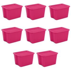 noviiml tote box plastic, fuchsia burst, set of 8