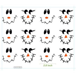 24 Pcs Scarecrow Vinyl Decals Scarecrow Faces DIY Craft Vinyl Art Stickers, Scarecrow Wall Decals Stickers Halloween Christmas Glass Window Sticker