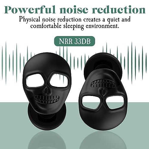 Ear Plugs for Noise Reduction Reusable Hearing Protection in Flexible Silicone for Concerts,Work,Study 8 Size Eartips with Small Box,Perfect -30dB Earplugs for Sleeping Noise Cancelling (Deep Black)