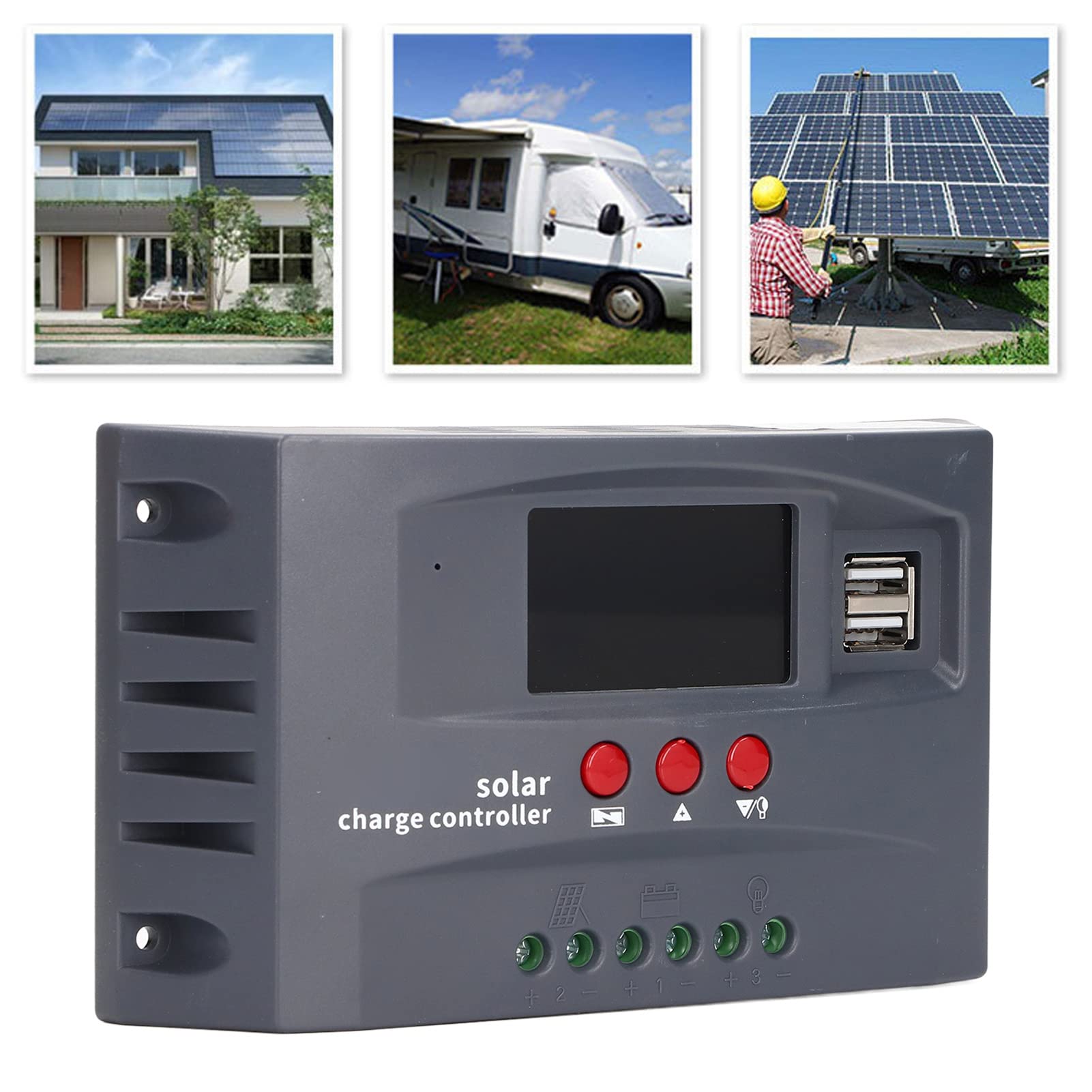 Solar Panel Controller, 10A MPPT Solar Controller Colourful Screen PV Photovoltaic Energy Controller 12V, Solar & Wind Power Inverters