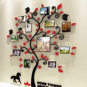 valkem 3d acrylic stereoscopic photo wall tree wall simple creative photo collage frame red green blue multi picture photo frames wall set living room office photo frame wall decoration (color : red