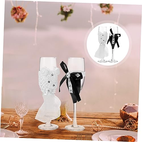 Abaodam 2pcs Flute Delicate Wine Cup Wedding Cup Whisky Cup Wine Accessory Party Beer Cup Drinking Goblet Night Party Cup Drinking Cup Household Wine Cup Bride Decorations Glass