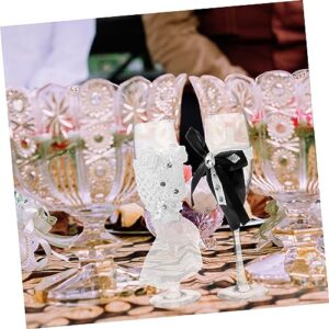 Abaodam 2pcs Flute Delicate Wine Cup Wedding Cup Whisky Cup Wine Accessory Party Beer Cup Drinking Goblet Night Party Cup Drinking Cup Household Wine Cup Bride Decorations Glass