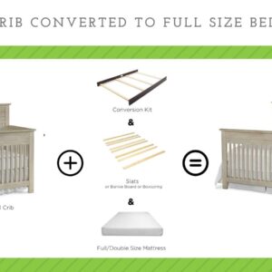 CC KITS Full Size Conversion Kit Bed Rails for Bel Amore & COSI Bella Cribs (Sea Washed Pine)