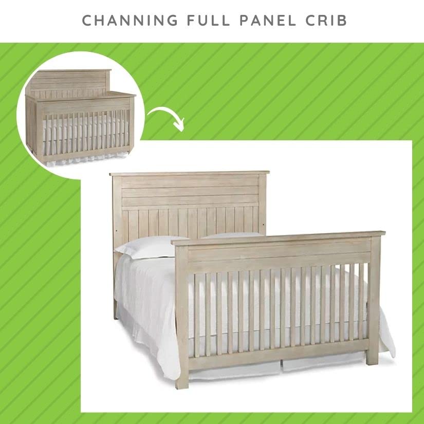 CC KITS Full Size Conversion Kit Bed Rails for Bel Amore & COSI Bella Cribs (Sea Washed Pine)