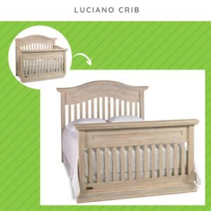 CC KITS Full Size Conversion Kit Bed Rails for Bel Amore & COSI Bella Cribs (Sea Washed Pine)