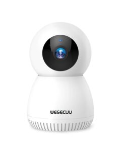 wesecuu indoor camera, 360 ptz pet camera dog camera with phone app, 2.4g wifi smart video baby monitor cameras for home security indoor motion detection siren 24/7 night vision 2 way talk cloud/sd