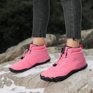 Dinint Barefoot Shoes Men Women Wide Toe Box Winter Minimalist Trail Runner Padded Warm Casual Hiking Cotton Boots Sneakers