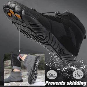 Dinint Barefoot Shoes Men Women Wide Toe Box Winter Minimalist Trail Runner Padded Warm Casual Hiking Cotton Boots Sneakers